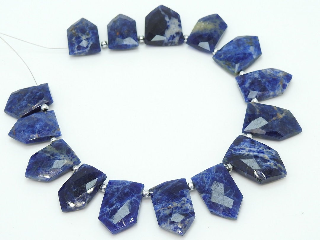 Sodalite Shaded Faceted Pentagon Shape Briolette/handmade Loose Stone ...