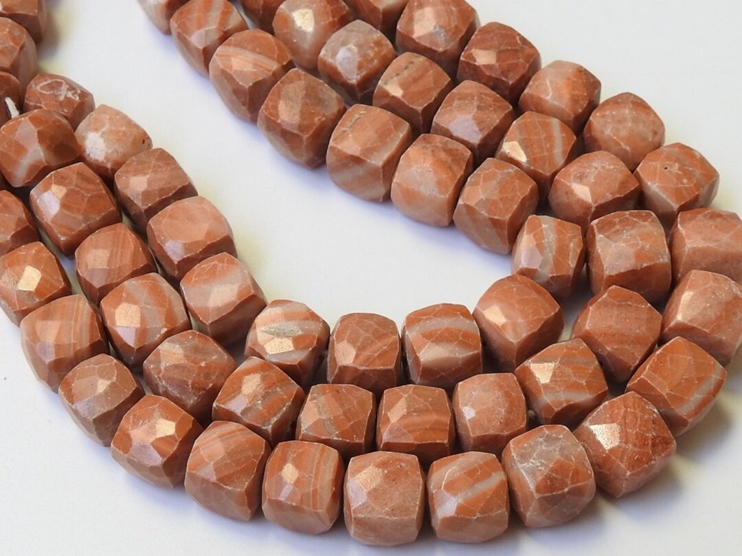 Jasper Faceted Cube Box Bead/8inches Strand 8x9mm/100%natural/pme-cb1 ...