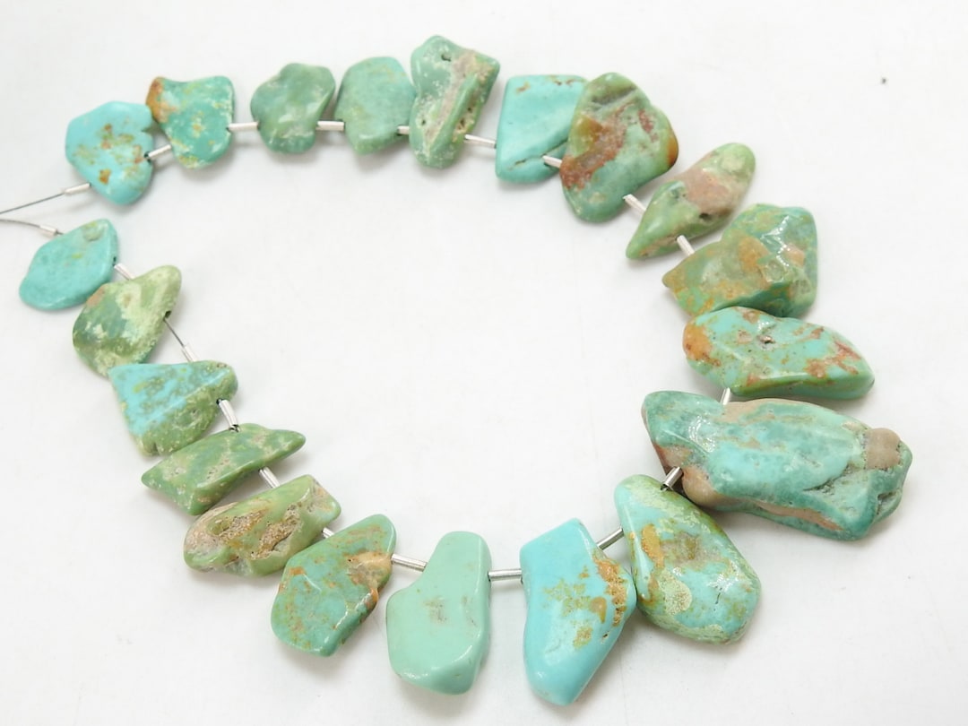 Arizona Turquoise Natural Polished Rough Slice/8inches 8to20mm Long ...