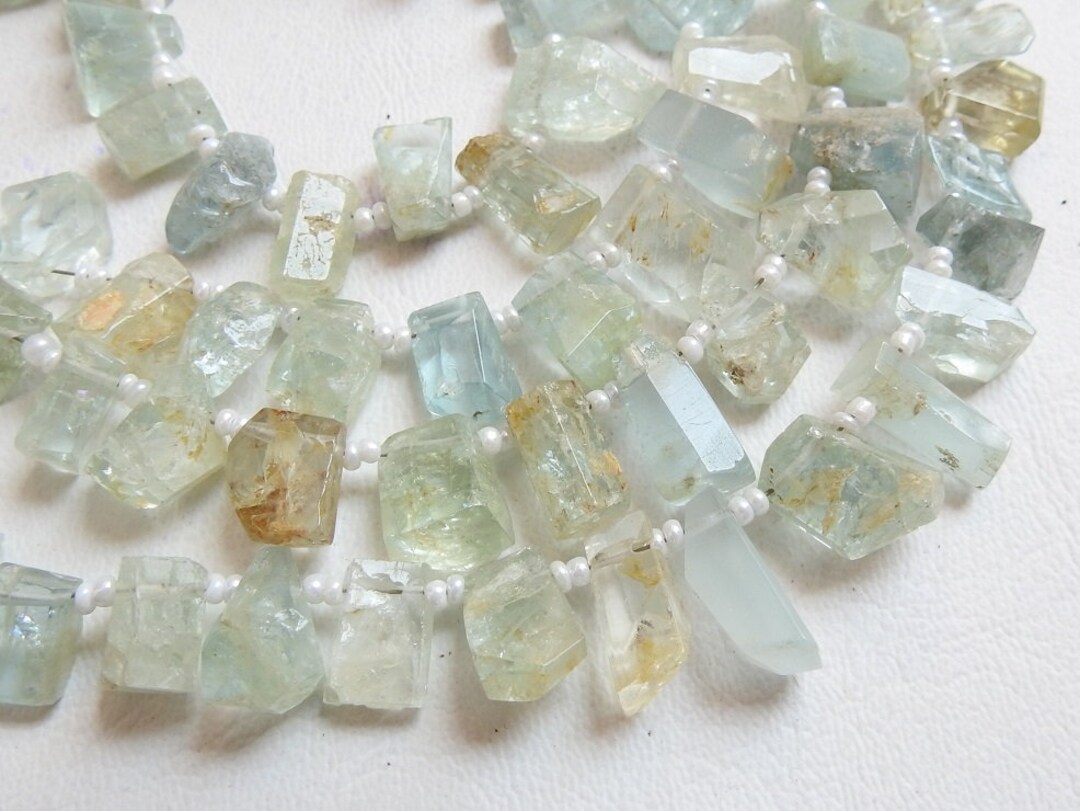 Aquamarine Faceted Fancy Tumble Shape Briolette/for Making Jewelry ...