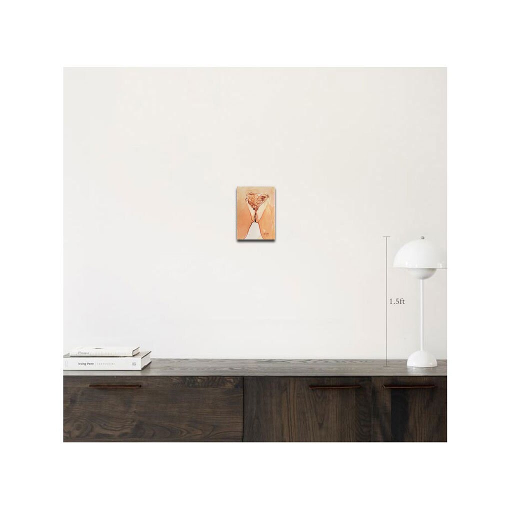 Belle Dessin Vulve Belle Vulve Poilu Vulve Vagin Yoni Dessin à Lencre Oeuvre Dart Originale