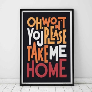 Paradise City Song Lyric Wall Art | Rock Music Art Print | Typography ...