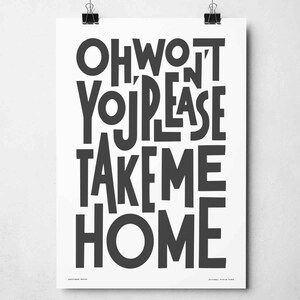 Paradise City Song Lyric Wall Art | Rock Music Art Print | Typography ...