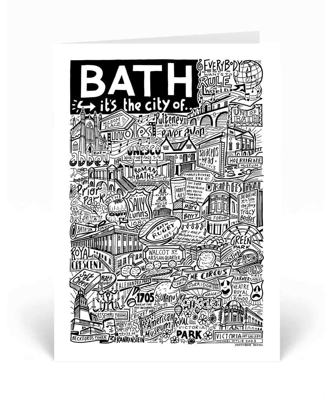 Bath Greetings Card | Bath Spa Illustration | UK Travel Cards ...