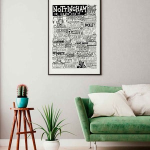 Nottingham Landmarks Wall Art | the Best of Nottingham Gifts Typography ...