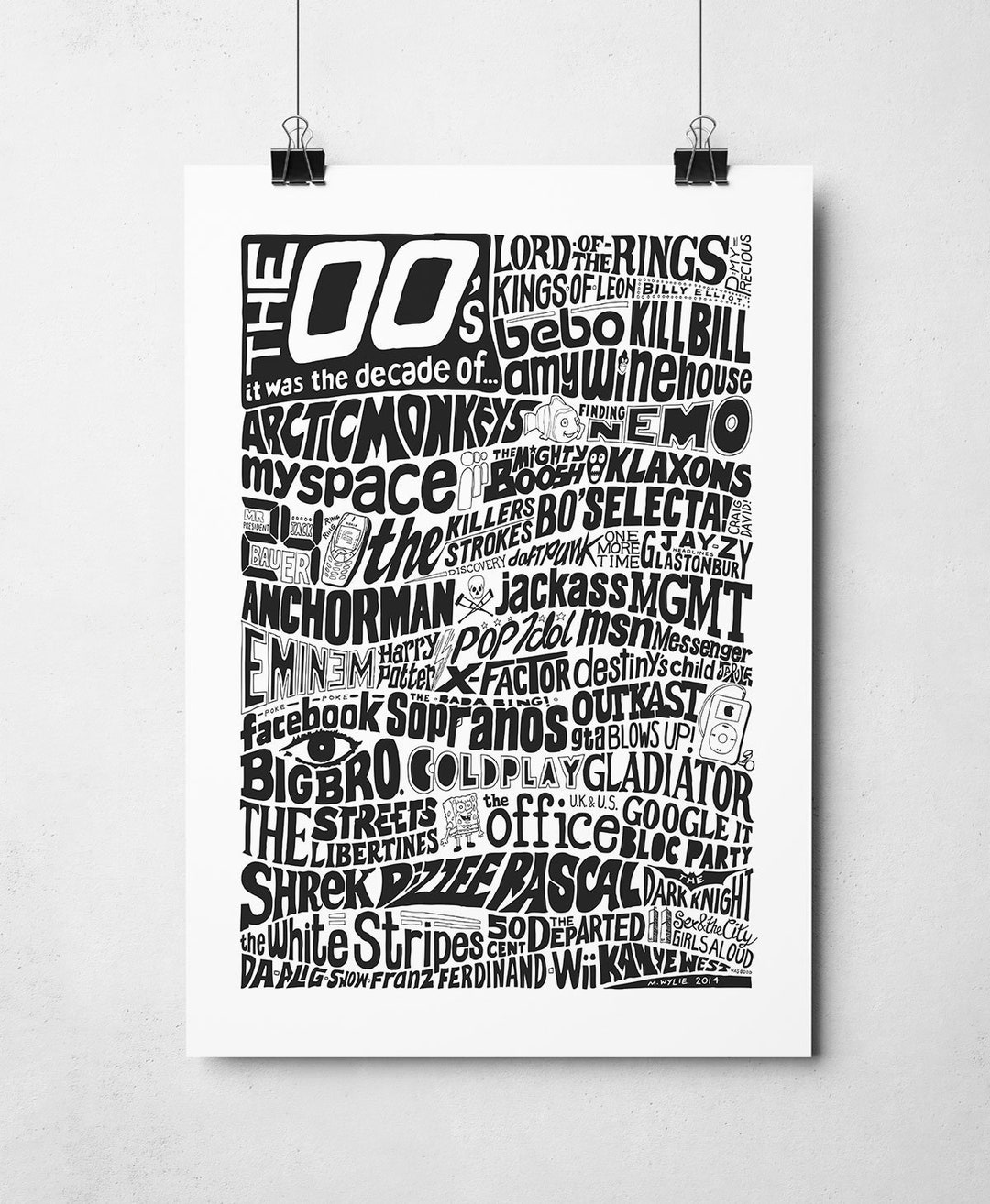 I Love the 2000s Wall Art Print | Born in the 2000s Gift | Nostalgia ...
