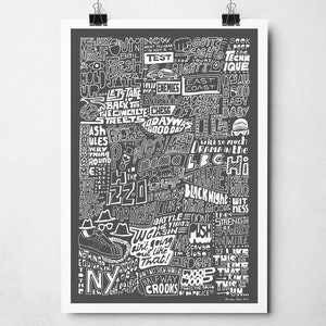 The Evolution of Rap Music Wall Art Print | Hip Hop Typography Poster ...