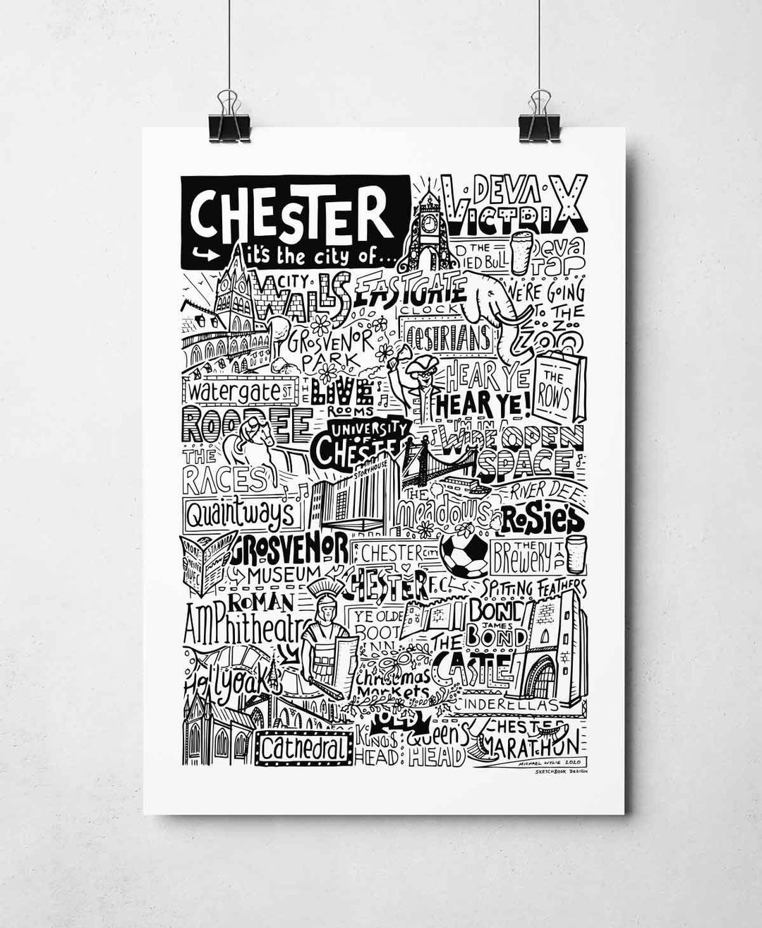 Chester Wall Art Print | Chester Gift Typography Print Poster - Etsy