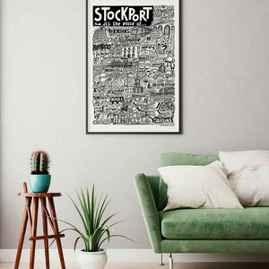 Stockport Landmarks Wall Art | Typography Print Poster | Stockport ...