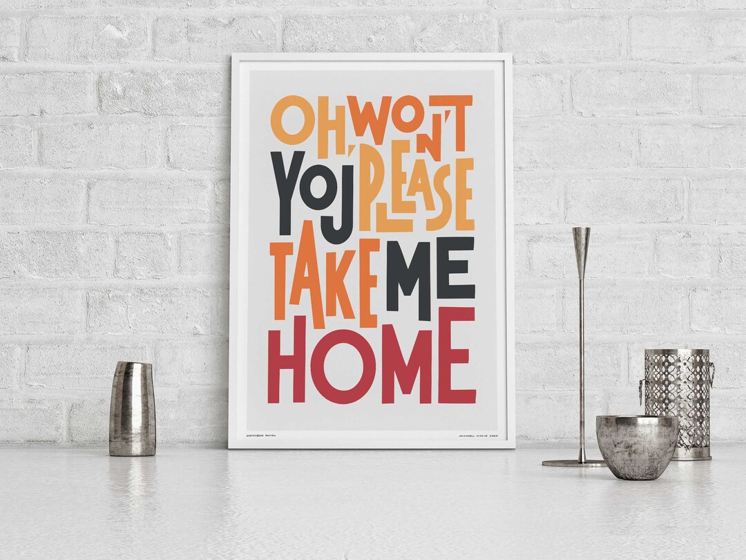 Paradise City Song Lyric Wall Art | Rock Music Art Print | Typography ...