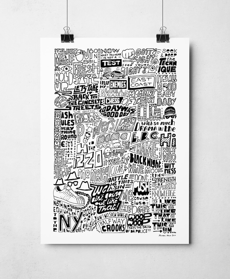 The Evolution of Rap Music Wall Art Print Hip Hop Typography - Etsy