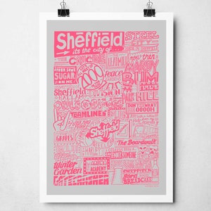Sheffield Landmarks Wall Art Print | Sheffield Gifts | Typography ...