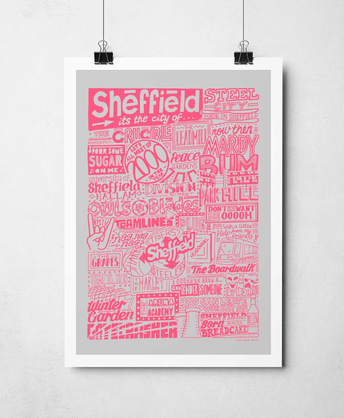 Sheffield Landmarks Wall Art Print Sheffield Gifts - Etsy UK