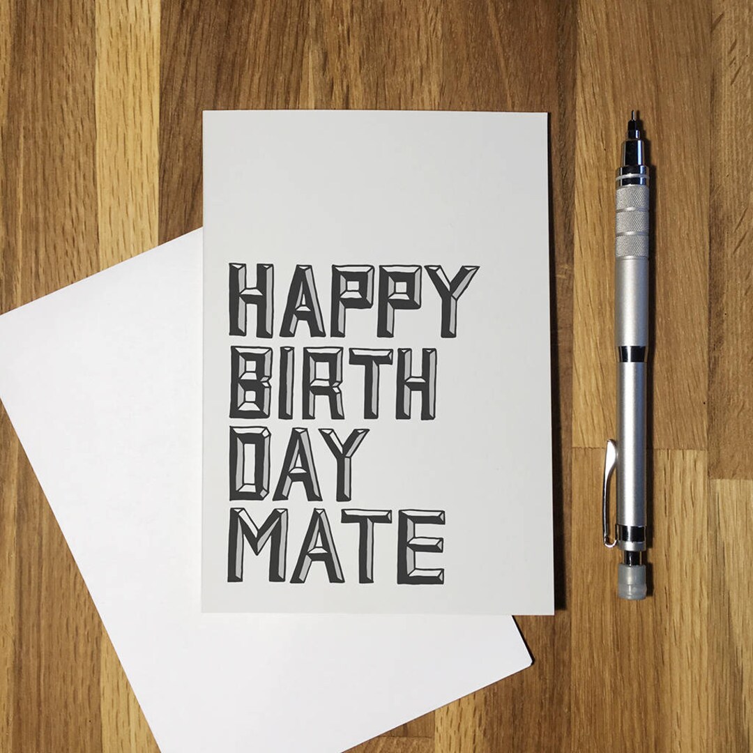 Happy Birthday Mate - Greetings Card - Etsy