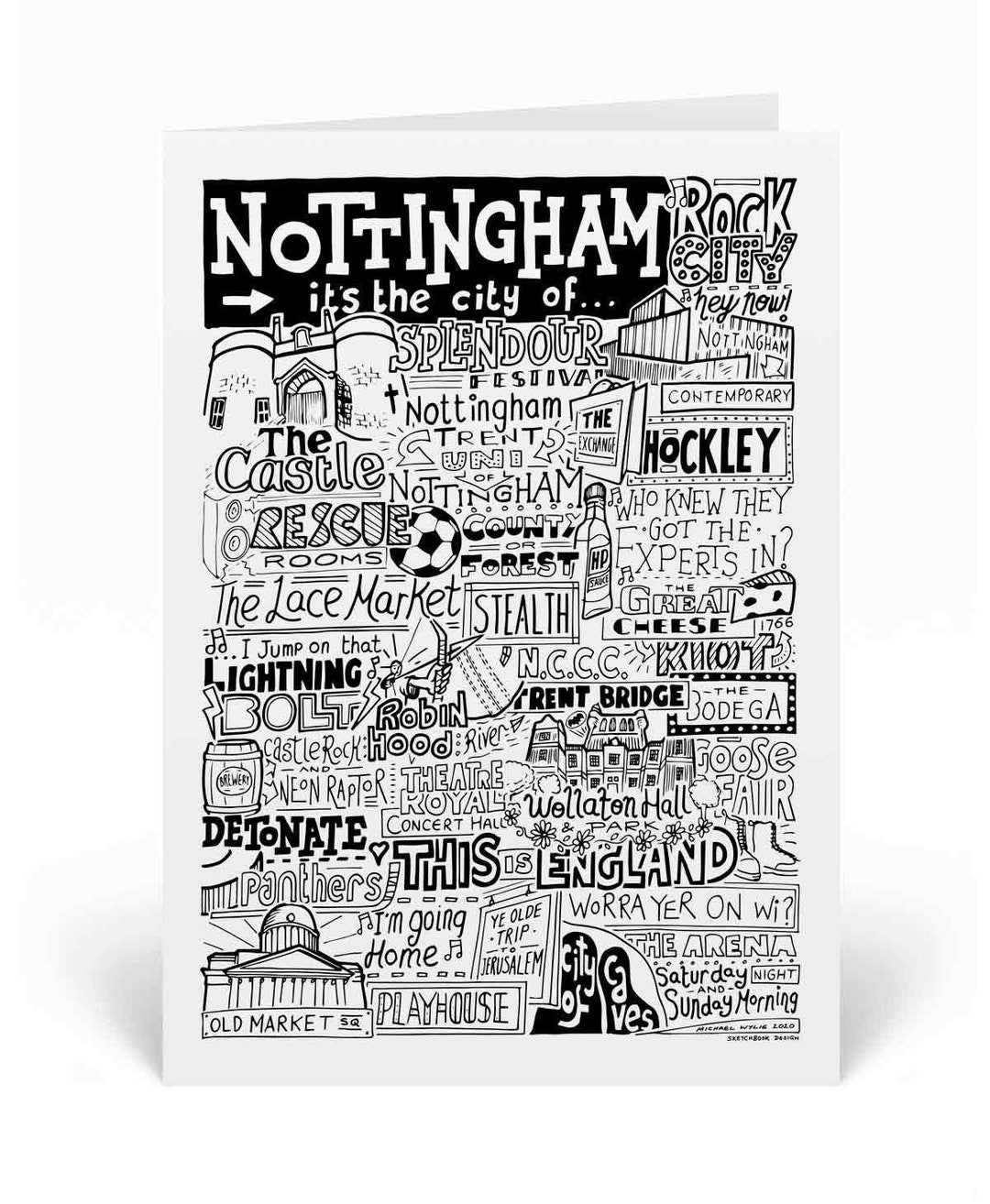 Nottingham Greetings Card Notts Birthday Gifts - Etsy UK