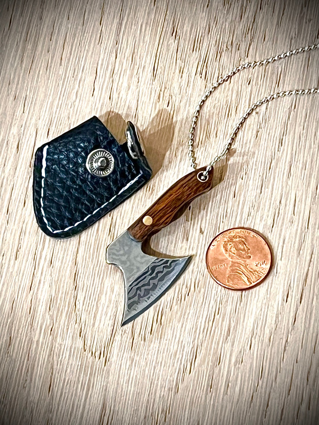 Miniature Tomahawk Hatchet Axe Knife Necklace - Mini 3/4" Steel Blade ...
