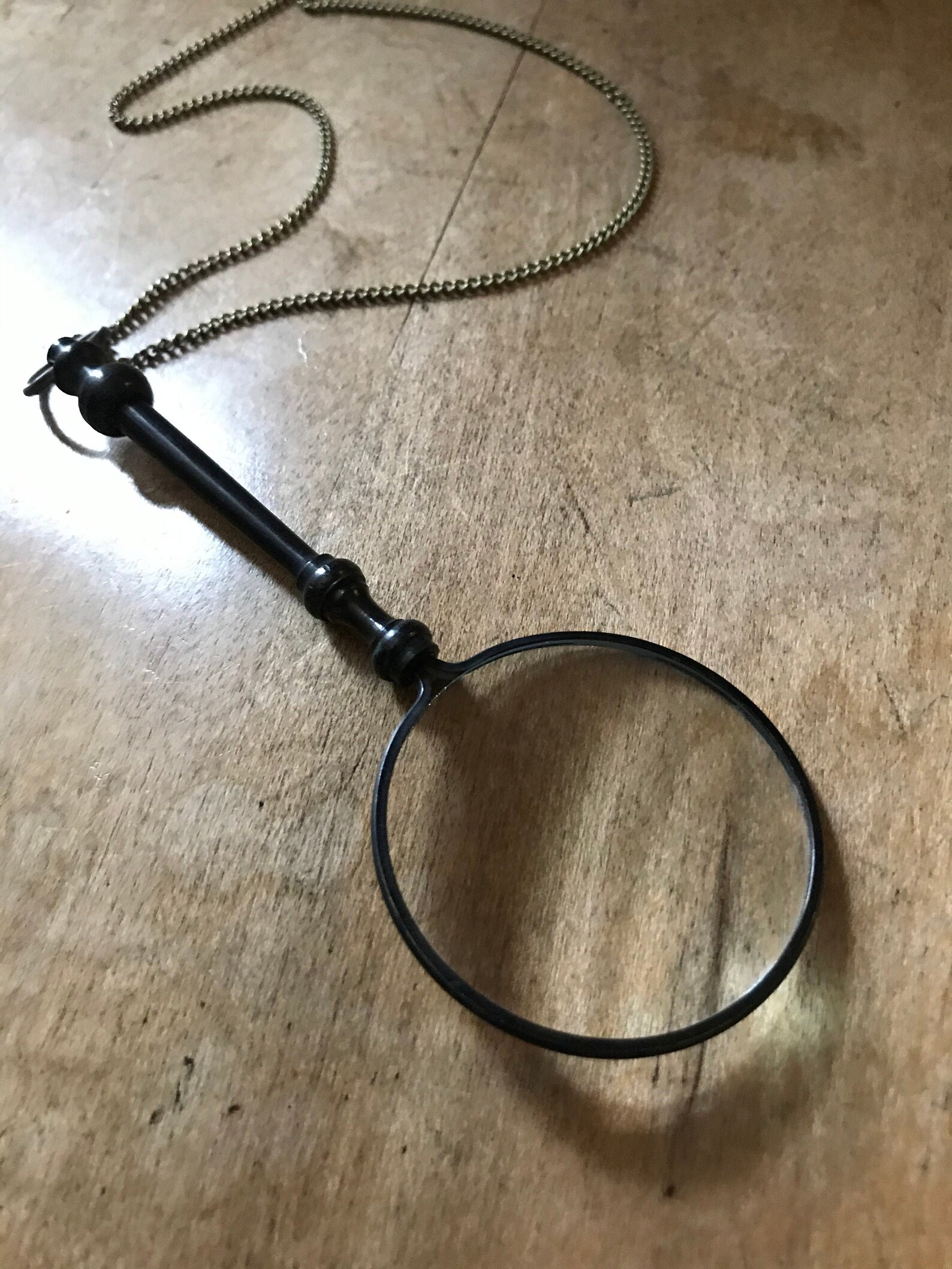 Antique Bronze Monocle Magnifying Glass Necklace - Etsy