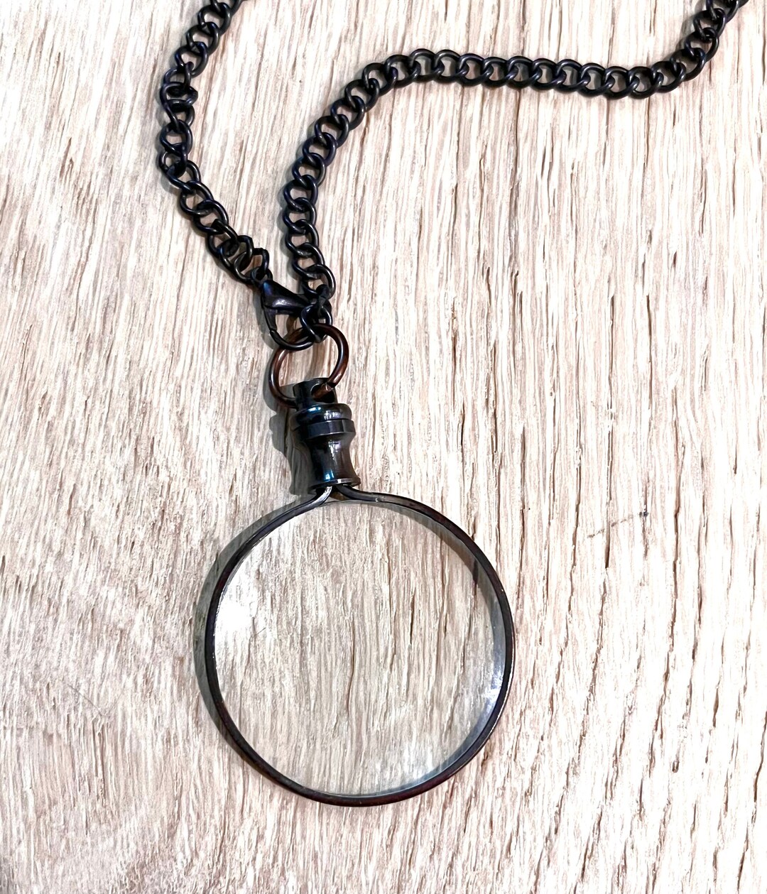 Black Bronze Monocle Magnifying Glass Necklace Brass/bronze Pendant ...