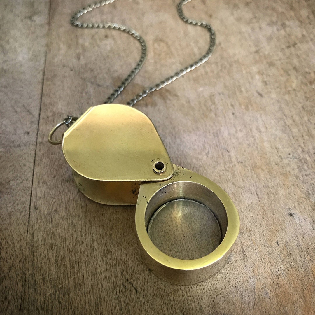 Vintage Style Flip-open Jeweler's Loupe Magnifying Glass Necklace ...