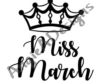 Miss October With Crown SVG | Etsy