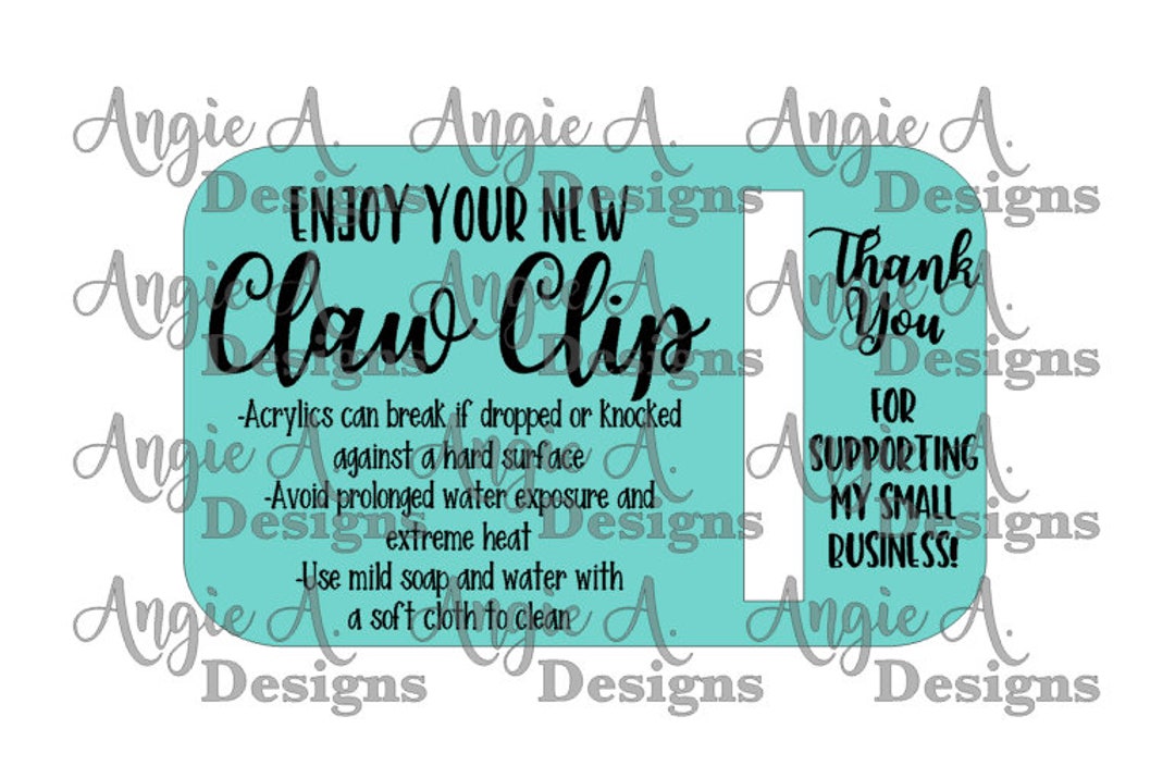 Claw Clip Care Card - SMALL (DIGITAL FILE) - Etsy