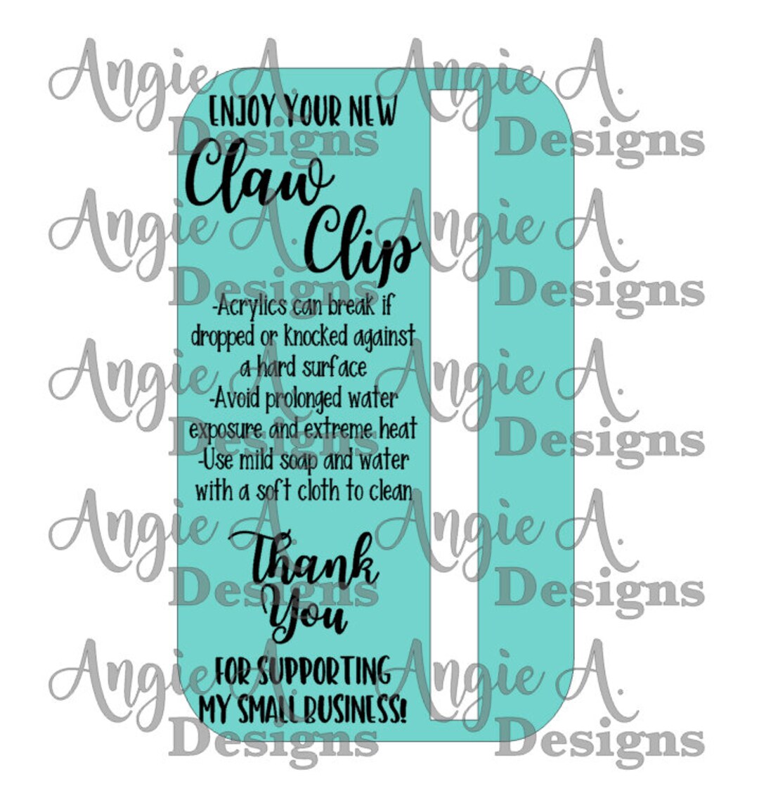 Claw Clip Care Card - LARGE (DIGITAL FILE) - Etsy