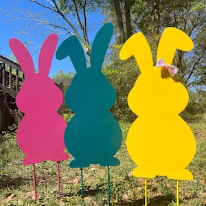 Easter Bunny Yard Stake [metal] Large Outdoor Easter Decoration - Etsy