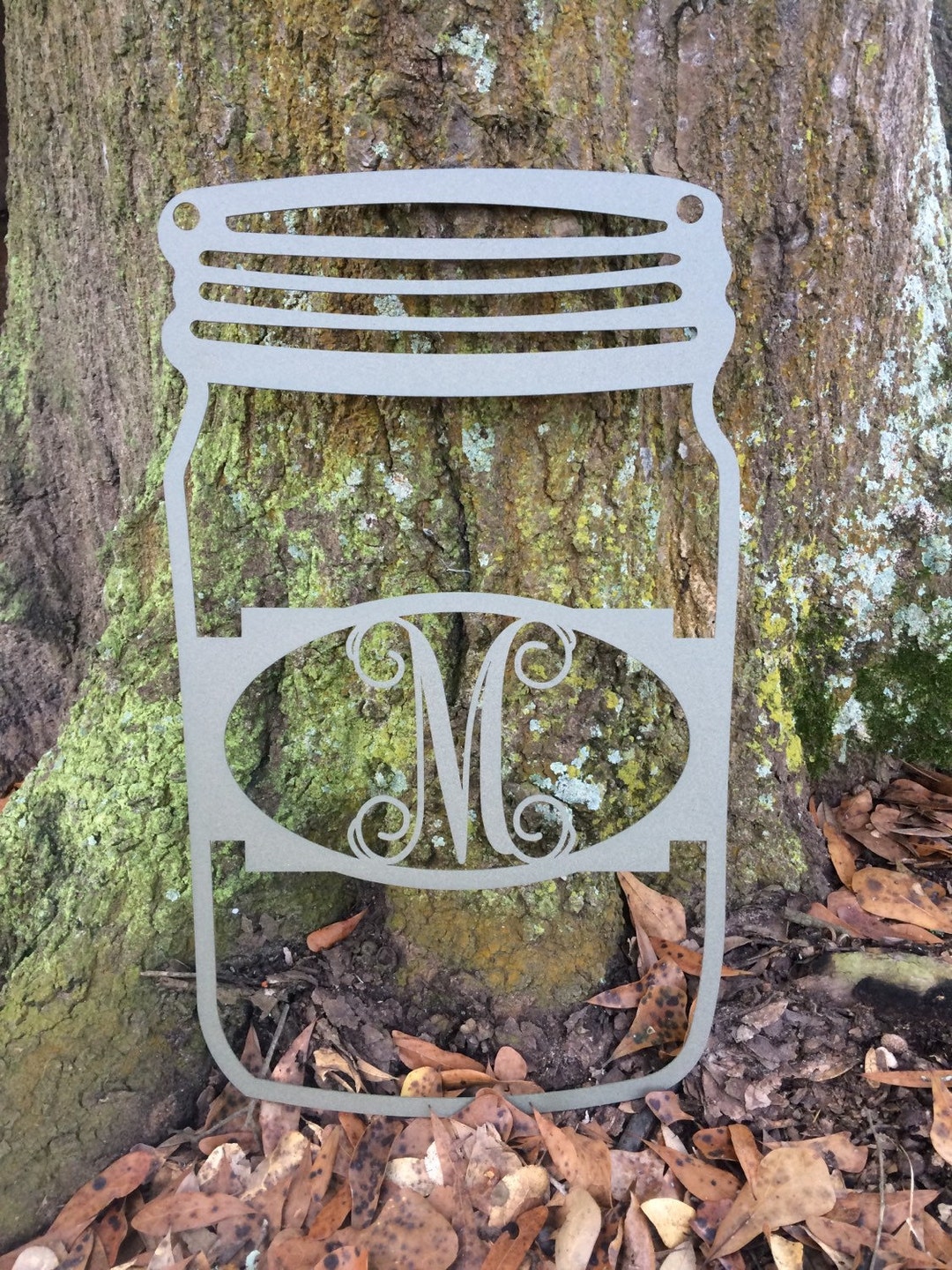 Mason Jar Single Letter Metal Monogram Wall/door Hangerpersonalized ...