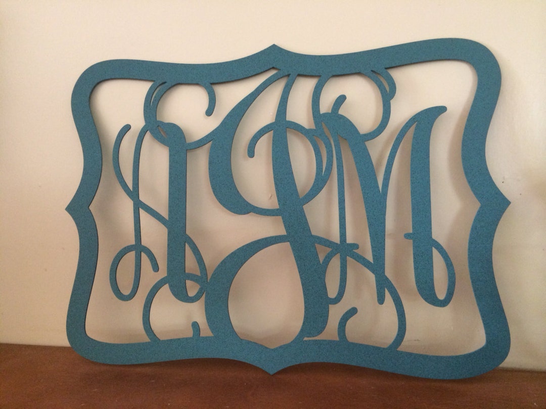 Scalloped Edge Frame Metal Monogram Wall/door Hangerpersonalized Home ...