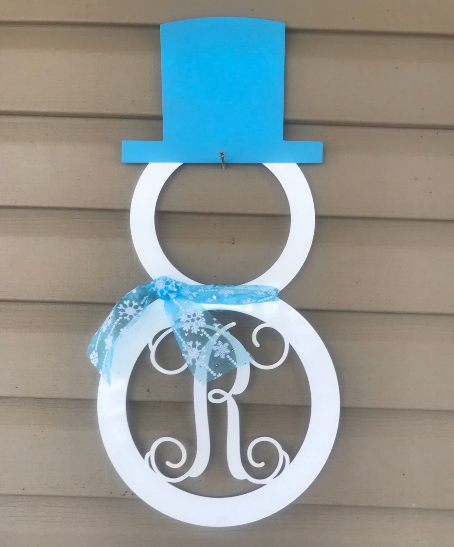 Metal Monogram Snowman Tree Christmas Monogram Winter - Etsy