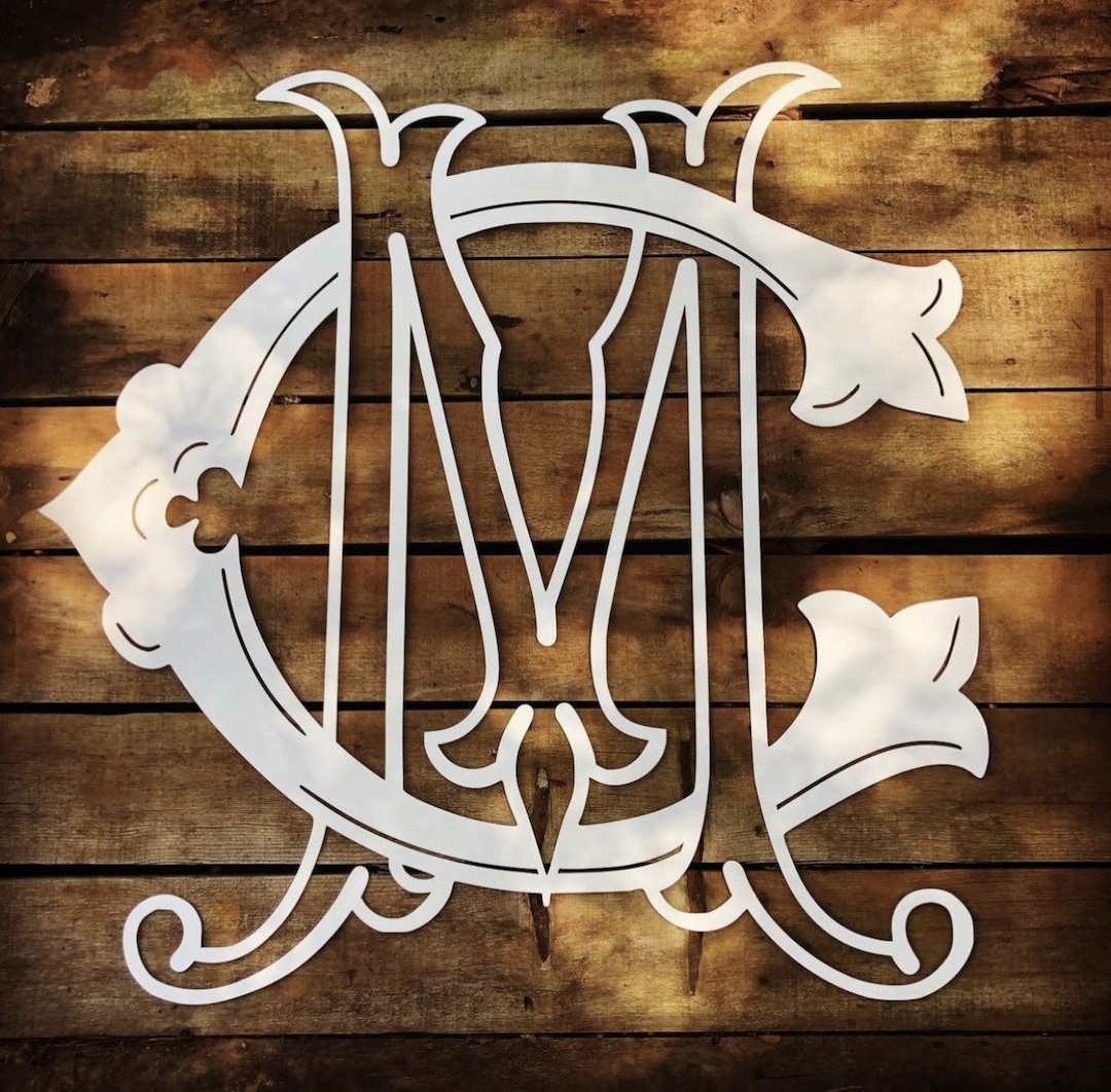 Two Letter Metal Monogram, 2 Letter Overlapping Monogram - Etsy