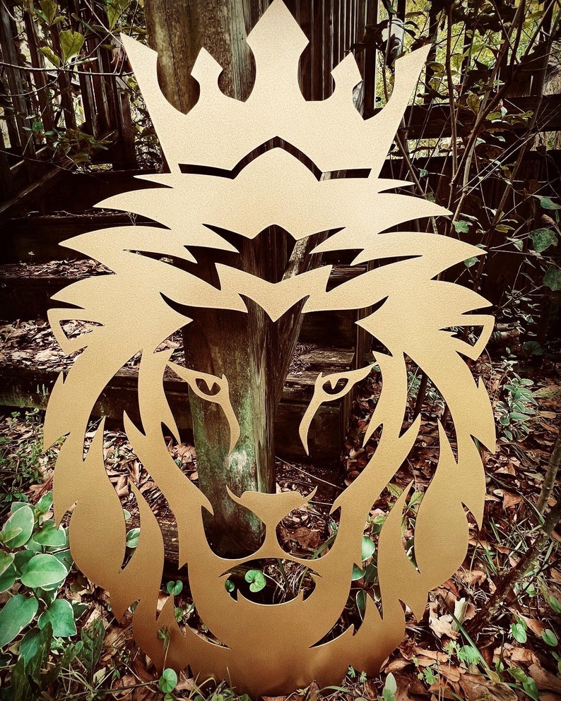 Metal Lion Wall Art – Aslan-inspired King Lion Décor | Custom Crowned ...