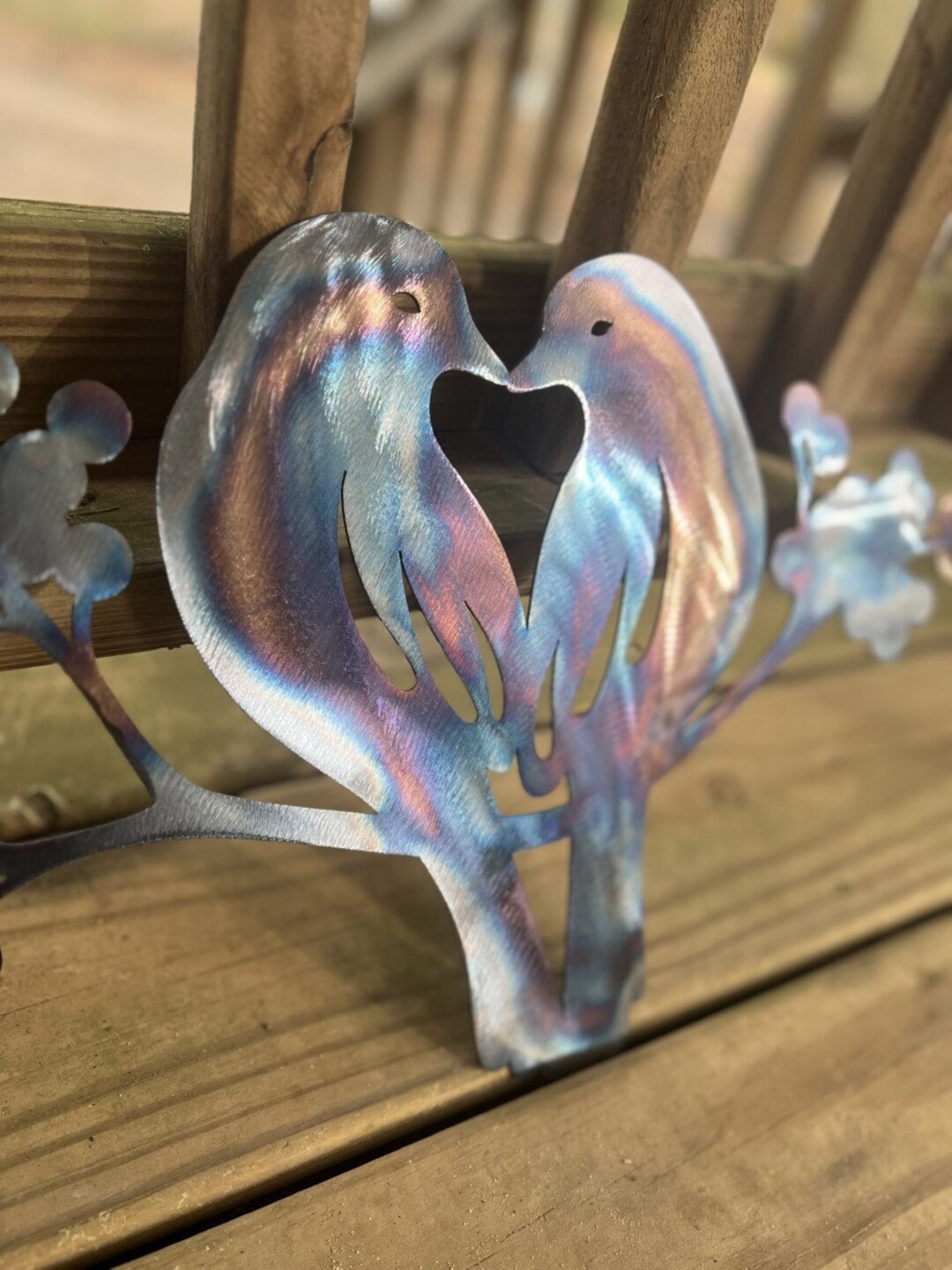 Love Birds Metal Art Sign // Flame Colored Metal Sign - Etsy