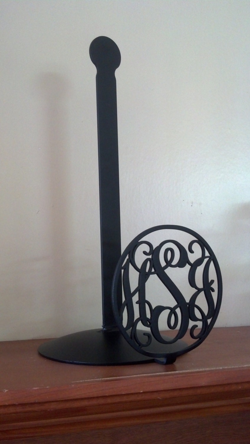 Metal Paper Towel Holder With Monogram Personalized Home | Etsy
