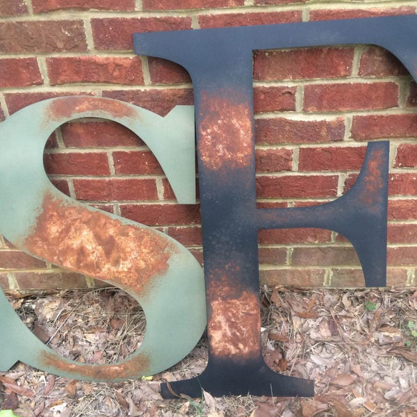 Rustic Metal Letters - Etsy