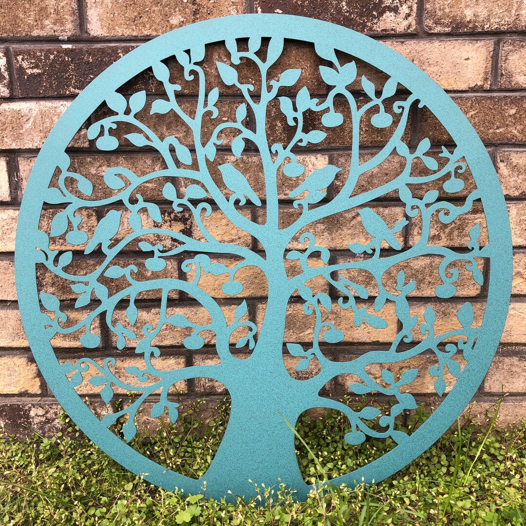 Tree of Life With Birds Metal Sign 24" {indoor/outdoor} Anniversary ...