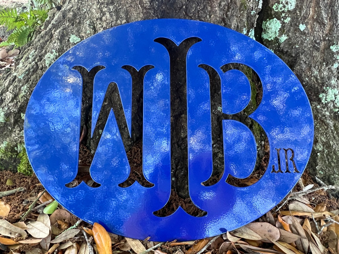 Custom Metal Monogram Sign - Fishtail Font Letter Wall Art {indoor ...