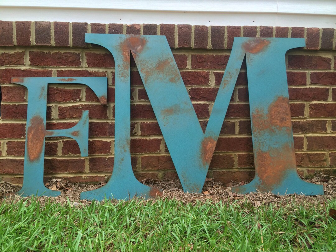 Vintage Charm: Metal Letter With Patina Finish [ Medium ] - Etsy