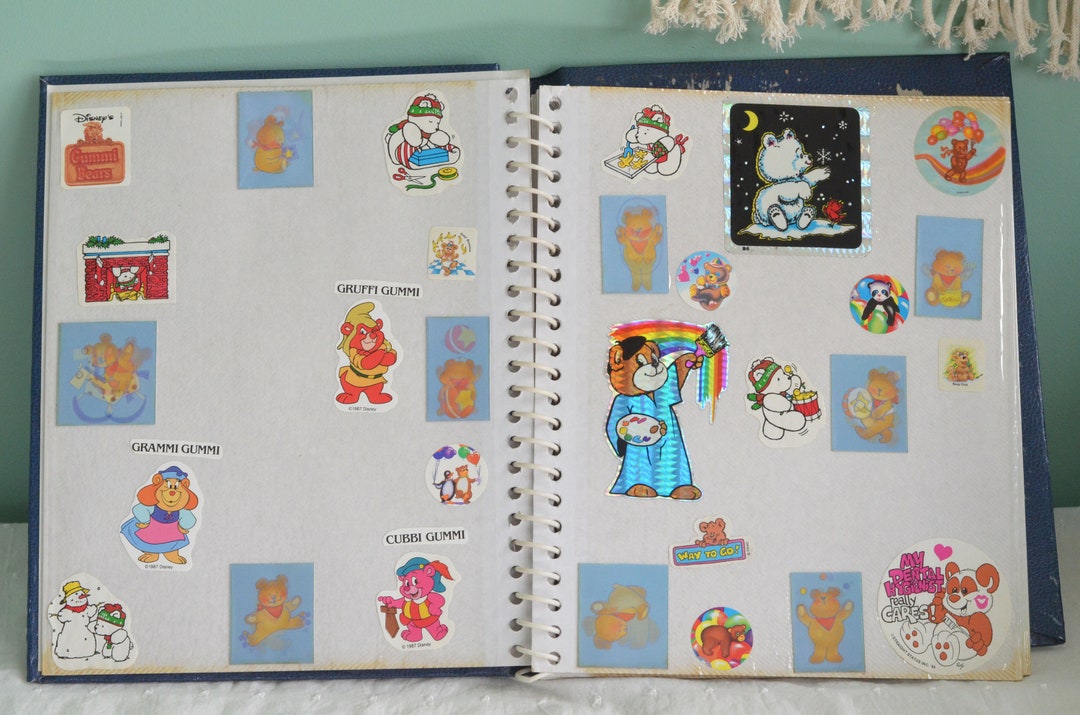 Vintage 80s Sticker Book/album Retro Stickers Glitter Puffy Googly Eye ...