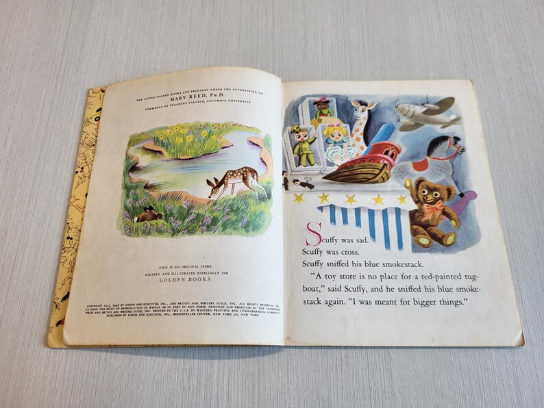 Little Golden Book Scuffy the Tugboat ~ 1st "a" Print 1955 Gertrude ...