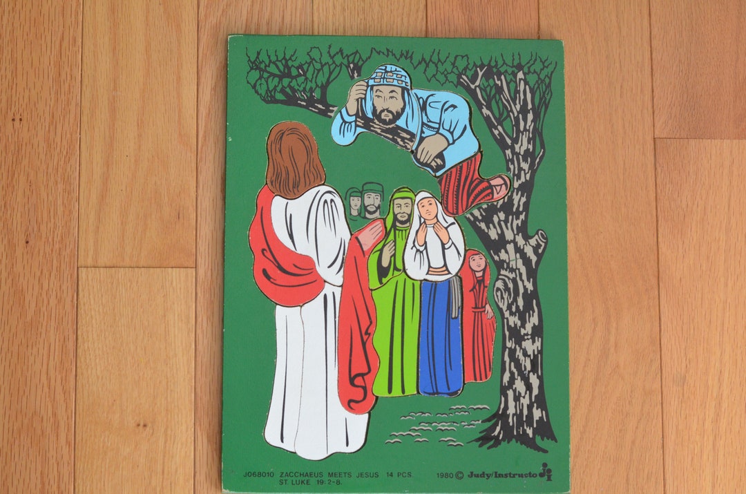 Vintage 1980 Judy Instructo Wooden Puzzle Zacchaeus Meets - Etsy