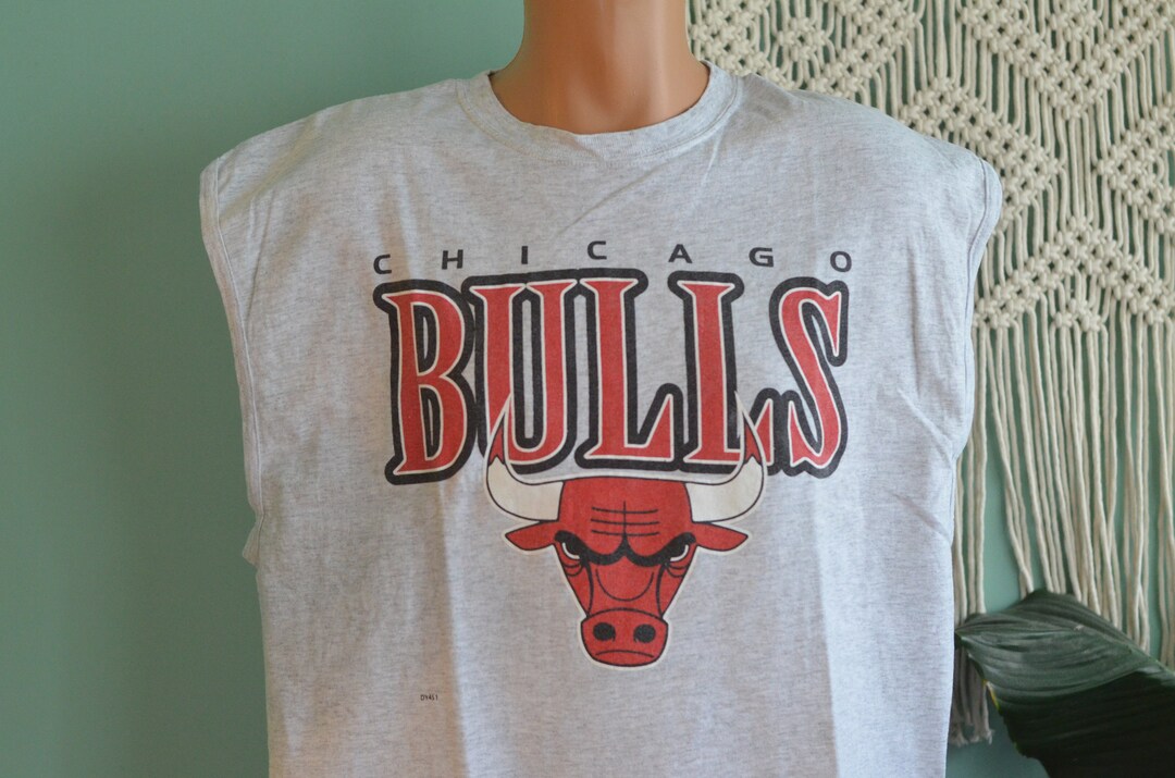 Vintage 90s Muscle Shirt Chicago Bulls NBA Basketball Michael Jordan ...