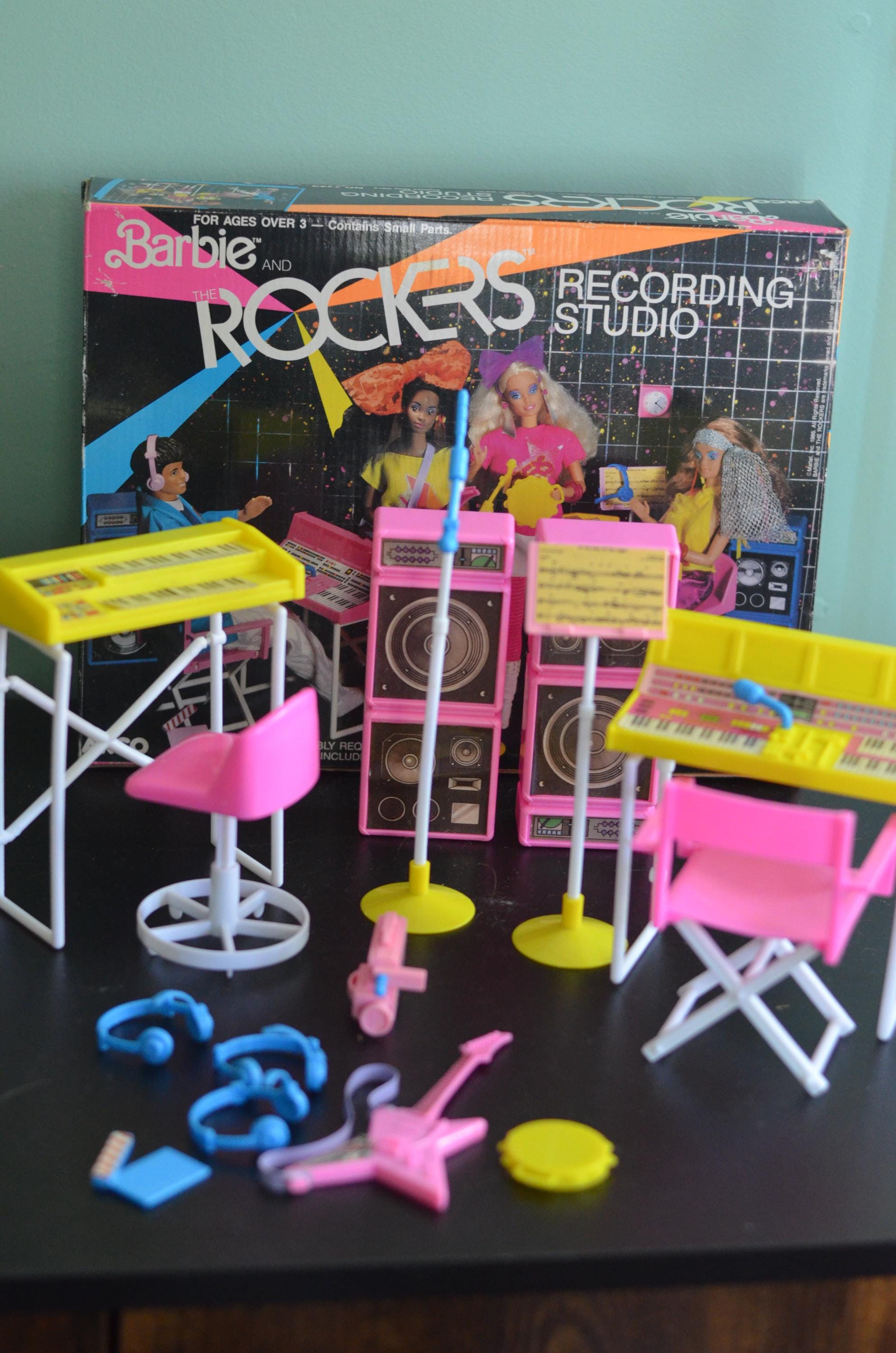 Vintage 80s Barbie and the Rockers Playsets Recording Studio and Live ...