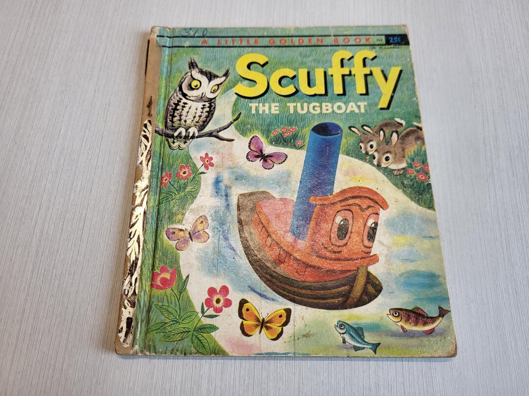Little Golden Book Scuffy the Tugboat ~ 1st "a" Print 1955 Gertrude ...