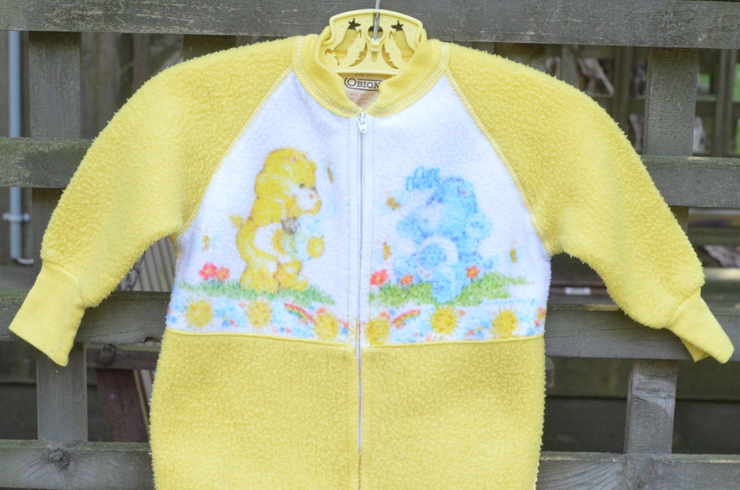 Vintage 80s Care Bears Footed Pajamas 1T Funshine Bear Grumpy Bear ...