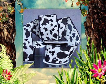 Cow print ribbon | Etsy