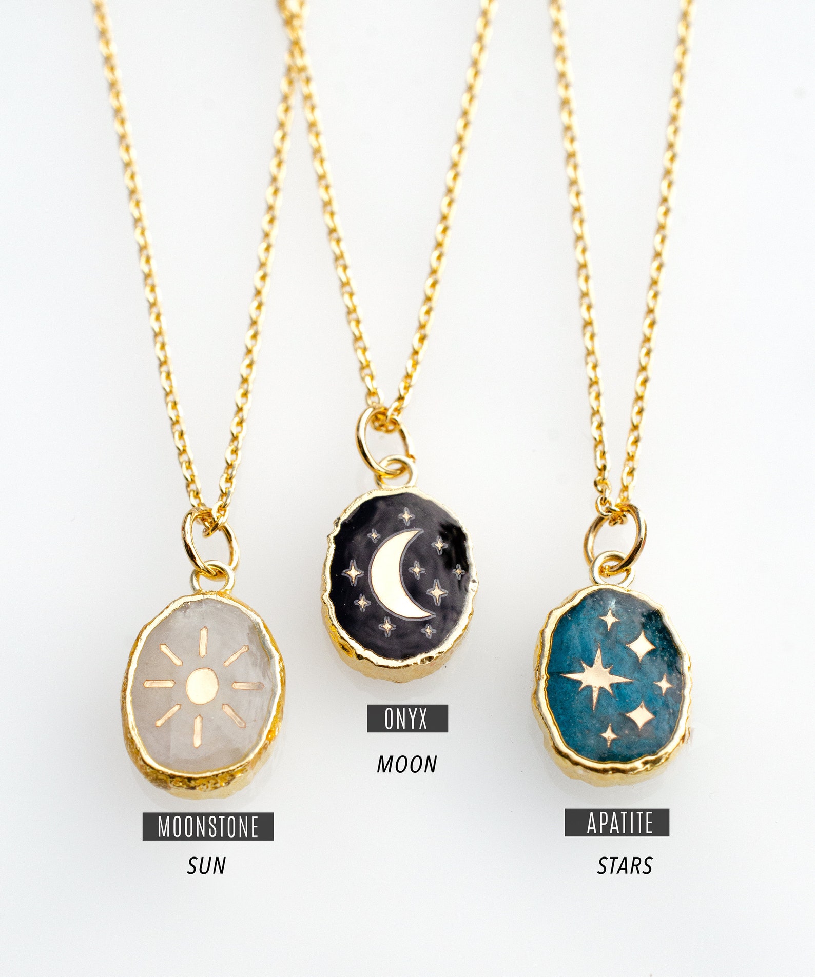 Celestial Necklace Astrology Necklace Crystal Jewelry Gold - Etsy