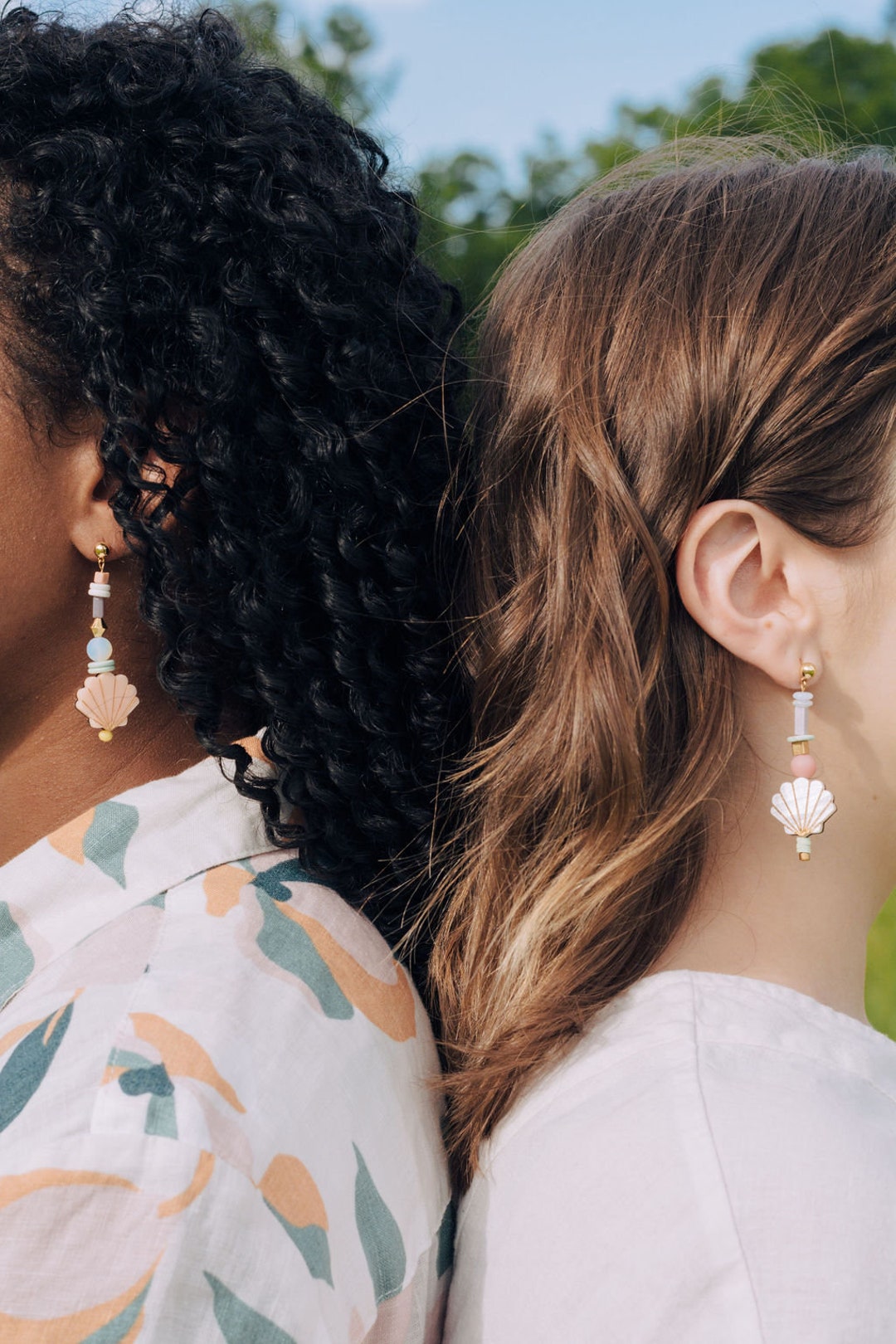 Summer Mix Match Earrings, Shell Statement Earrings, Pastel Earrings, Beach Wedding, Bridesmaids ...