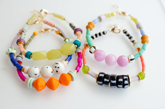 Colorful Beaded Bracelet Adjustable Friendship Bracelets | Etsy