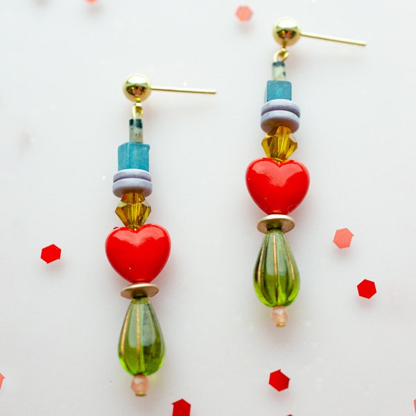 Beaded Statement Earrings - Etsy